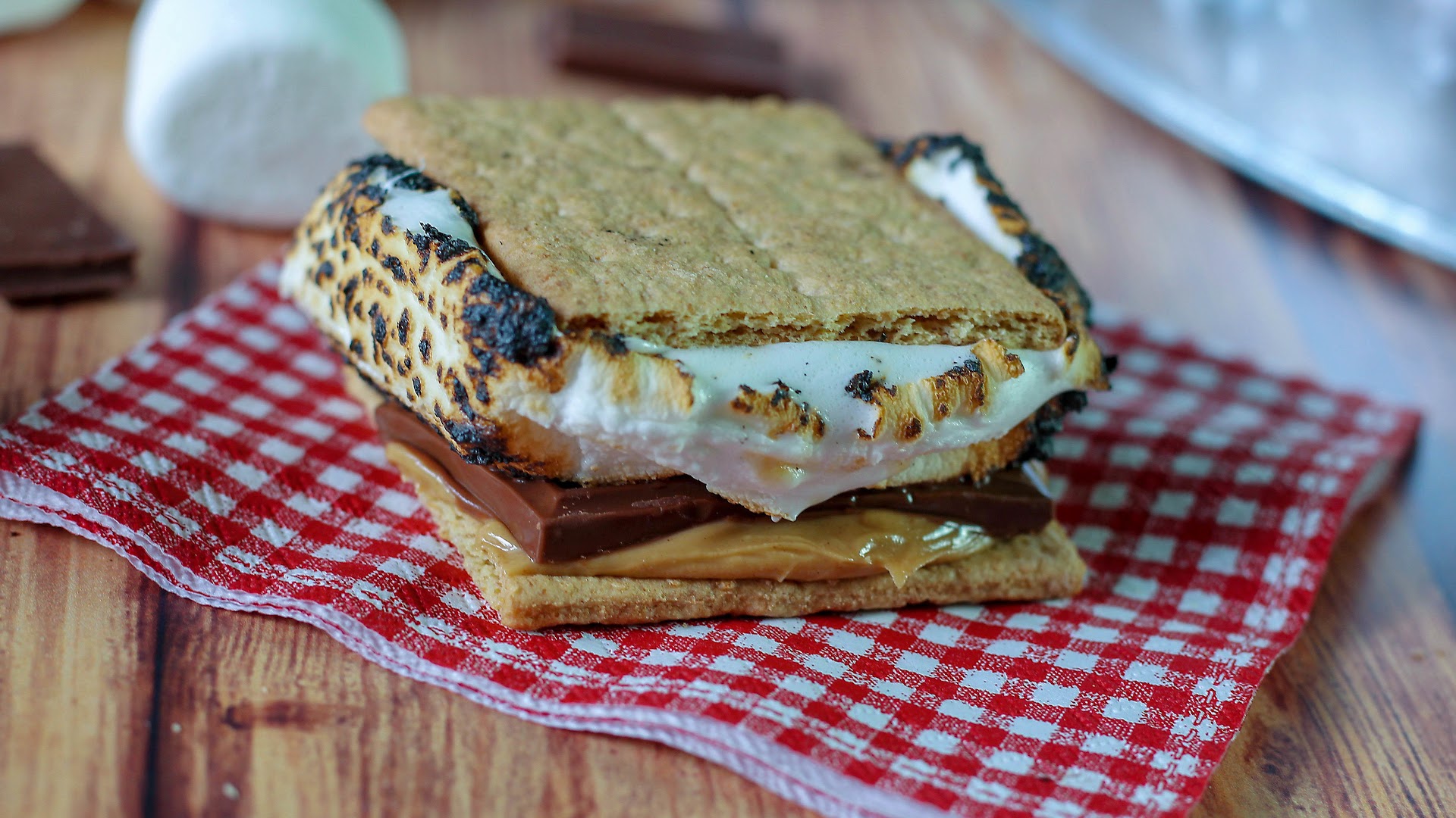 What makes ooey gooey s'mores better? Peanut butter s'mores