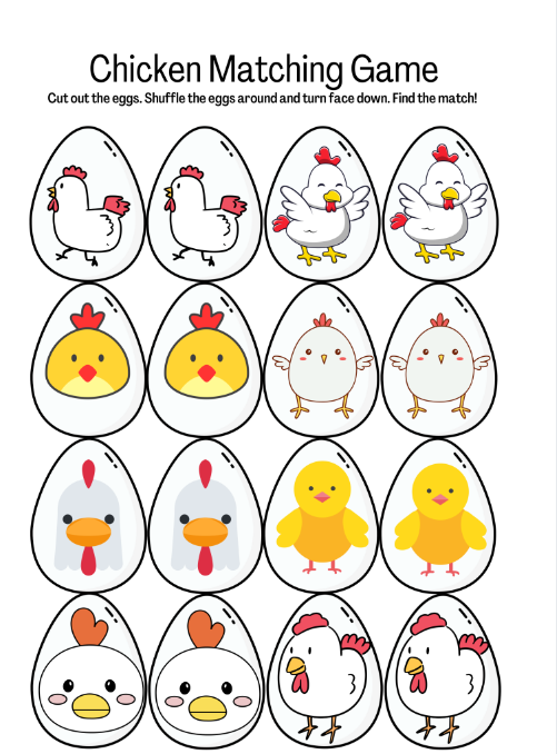 Free chicken coloring pages and activities