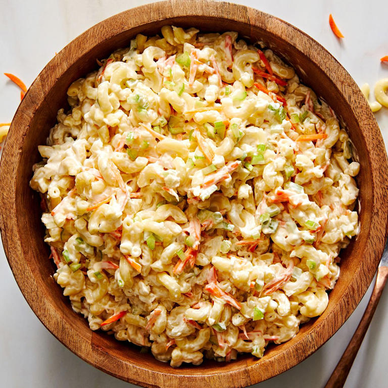 This Hawaiian macaroni salad is the ultimate family-friendly cookout side