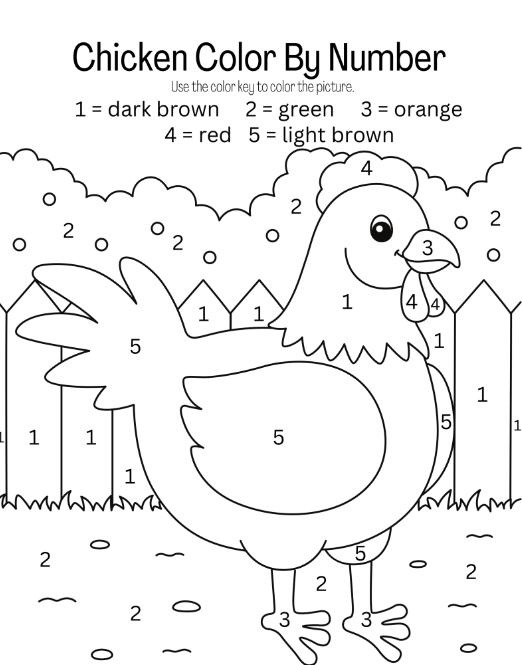 Free chicken coloring pages and activities