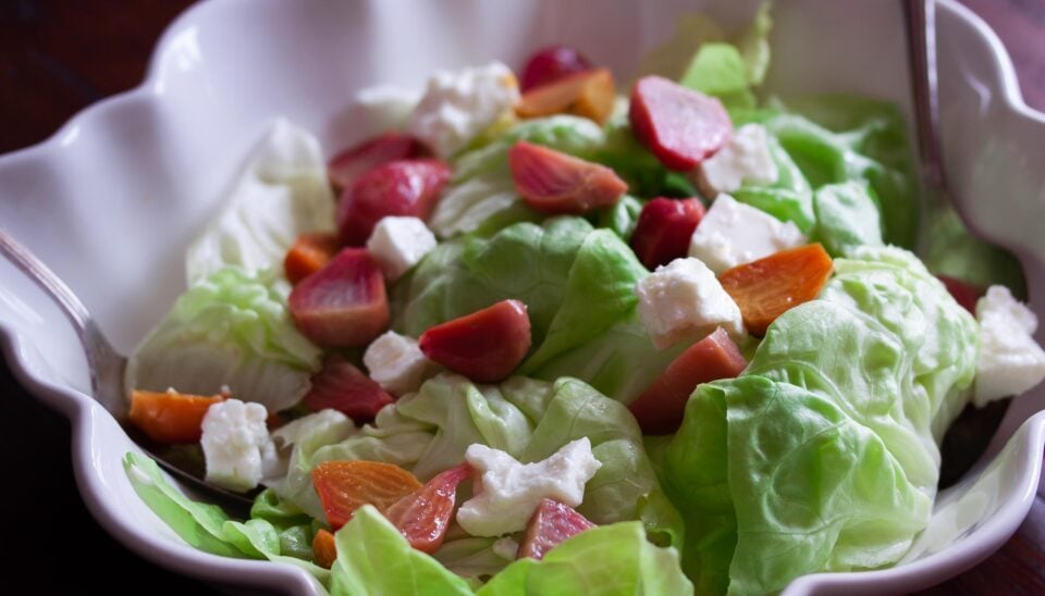 Roasted Beets, Boston Lettuce, And Feta Cheese