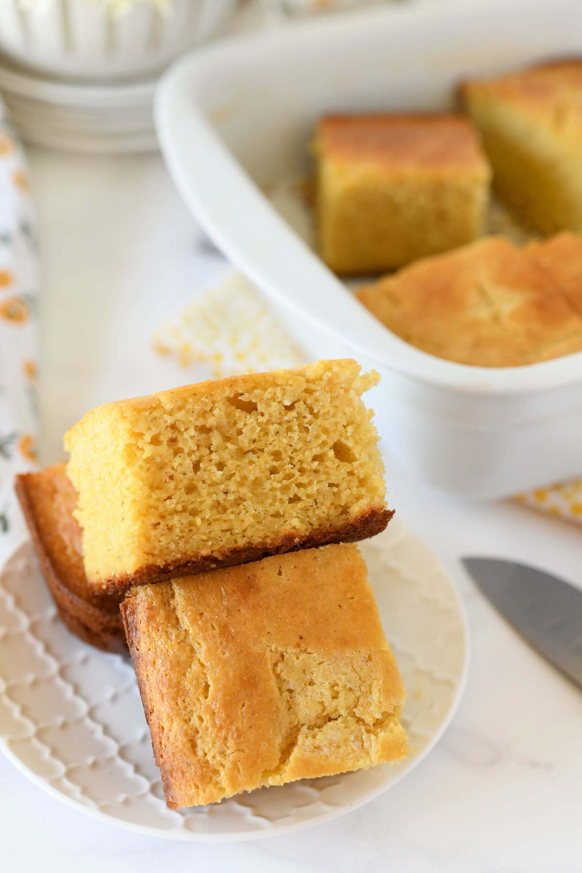 Fluffy Cornbread Made with Sour Cream