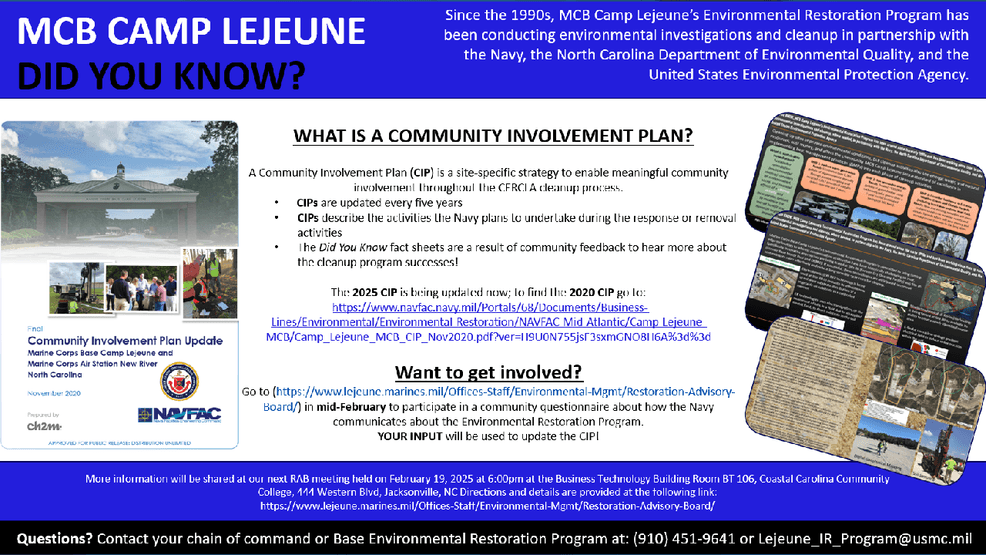 Camp Lejeune hosts meeting on 2025 community involvement plan at ...