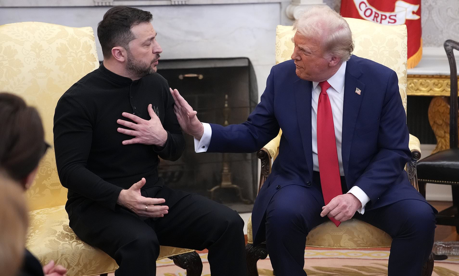 Trump tears into Zelensky and lays hands on leader in screaming match