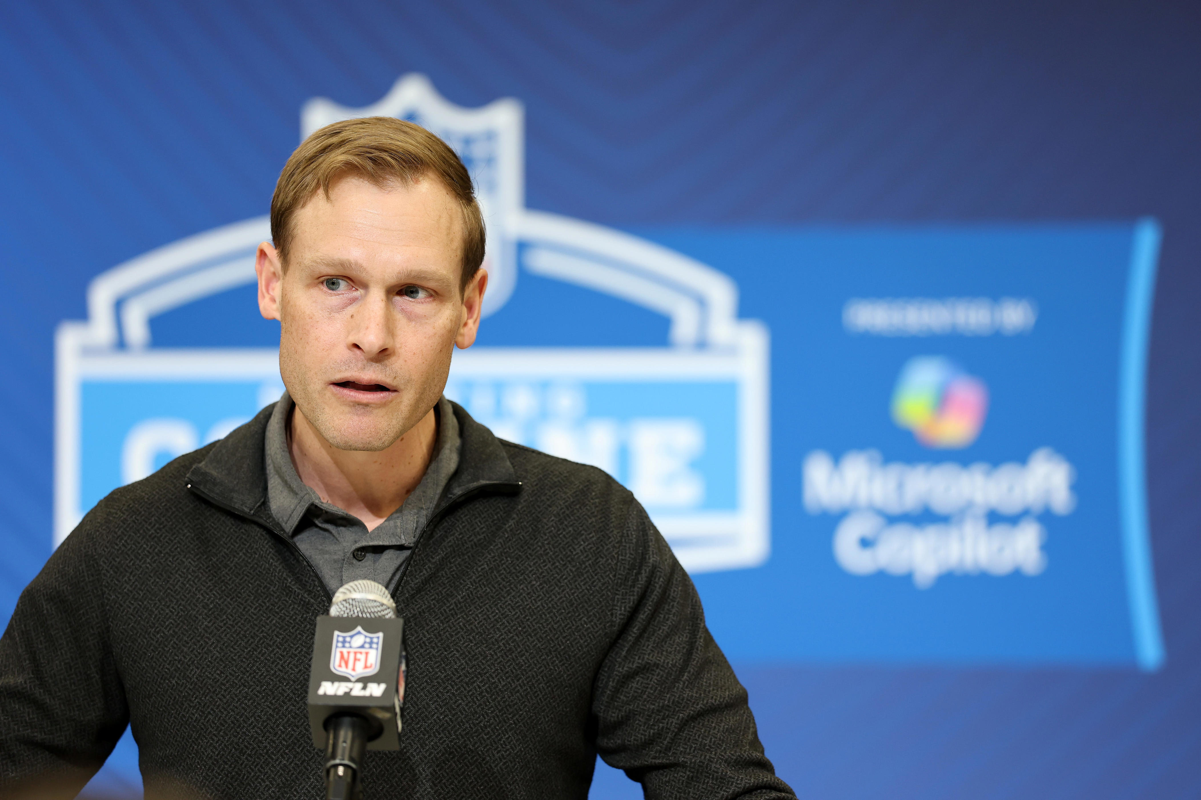 When Bears' Ryan Poles, Ben Johnson meet with media at NFL Combine