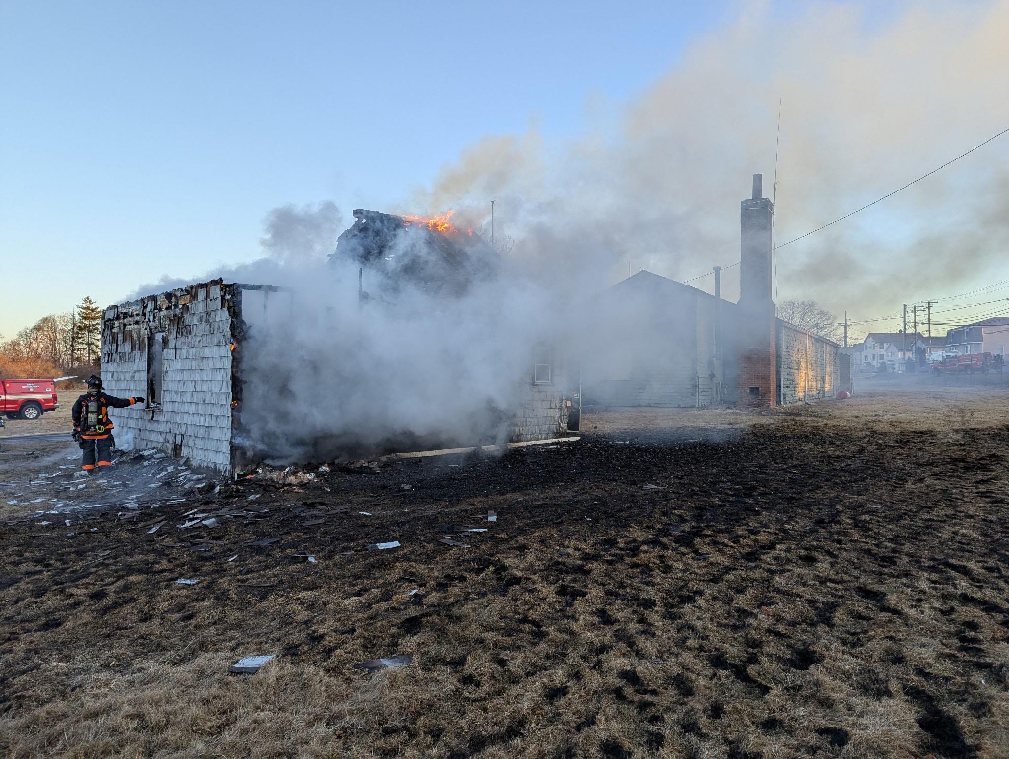Fire at Sikorsky Memorial Airport building in Stratford