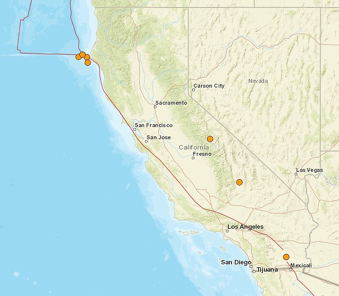 California hit by seven earthquakes in less than 24 hours