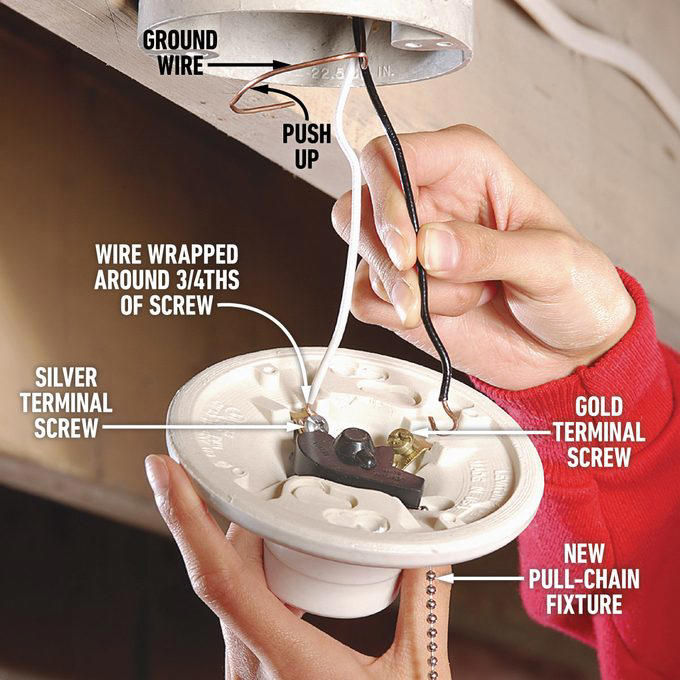 How to Replace a Pull-Chain Light Fixture