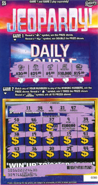 Edgewater man wins $1 million playing Jeopardy! scratch-off he bought ...