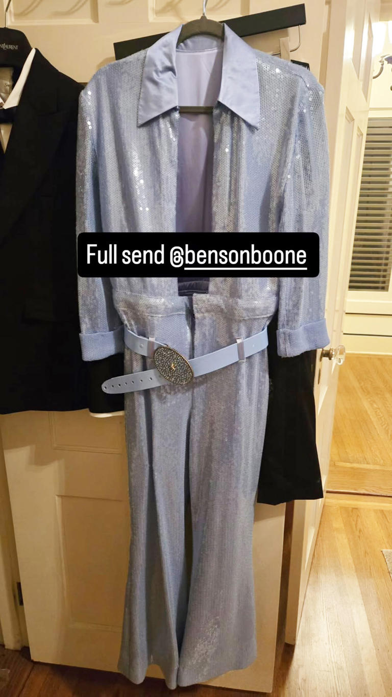 Mark Zuckerberg wears Benson Boone’s sequined Grammys 2025 jumpsuit to perform at wife Priscilla ...