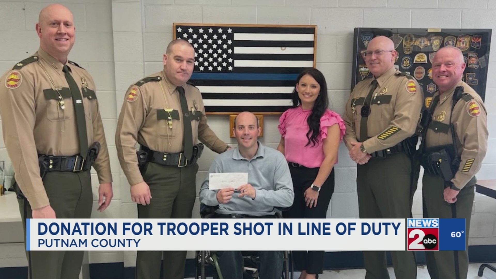 THP trooper shot in line of duty in Putnam County receives $50K donation