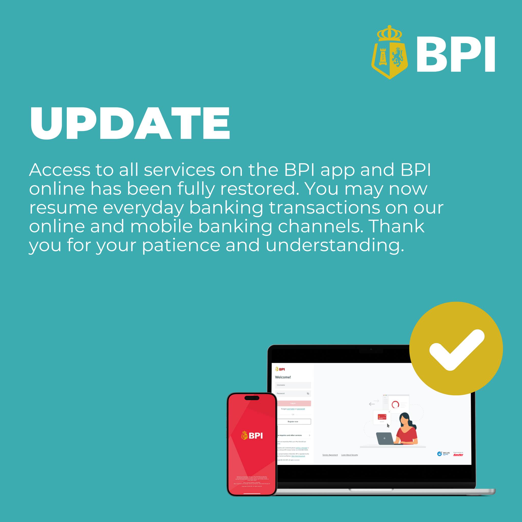 BPI app, website back online