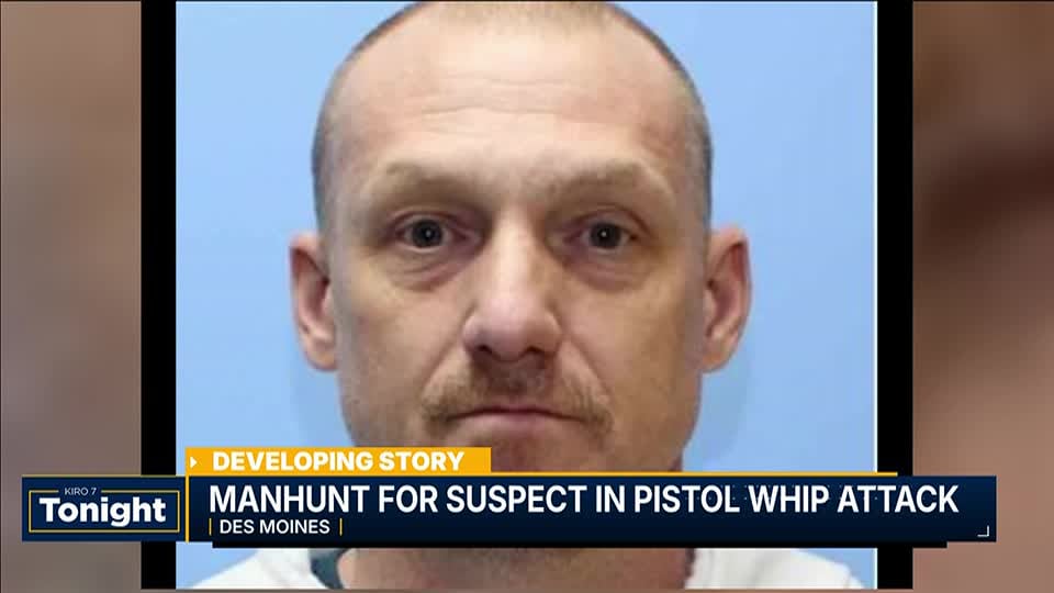 VIDEO: Manhunt for suspect in pistol whip attack