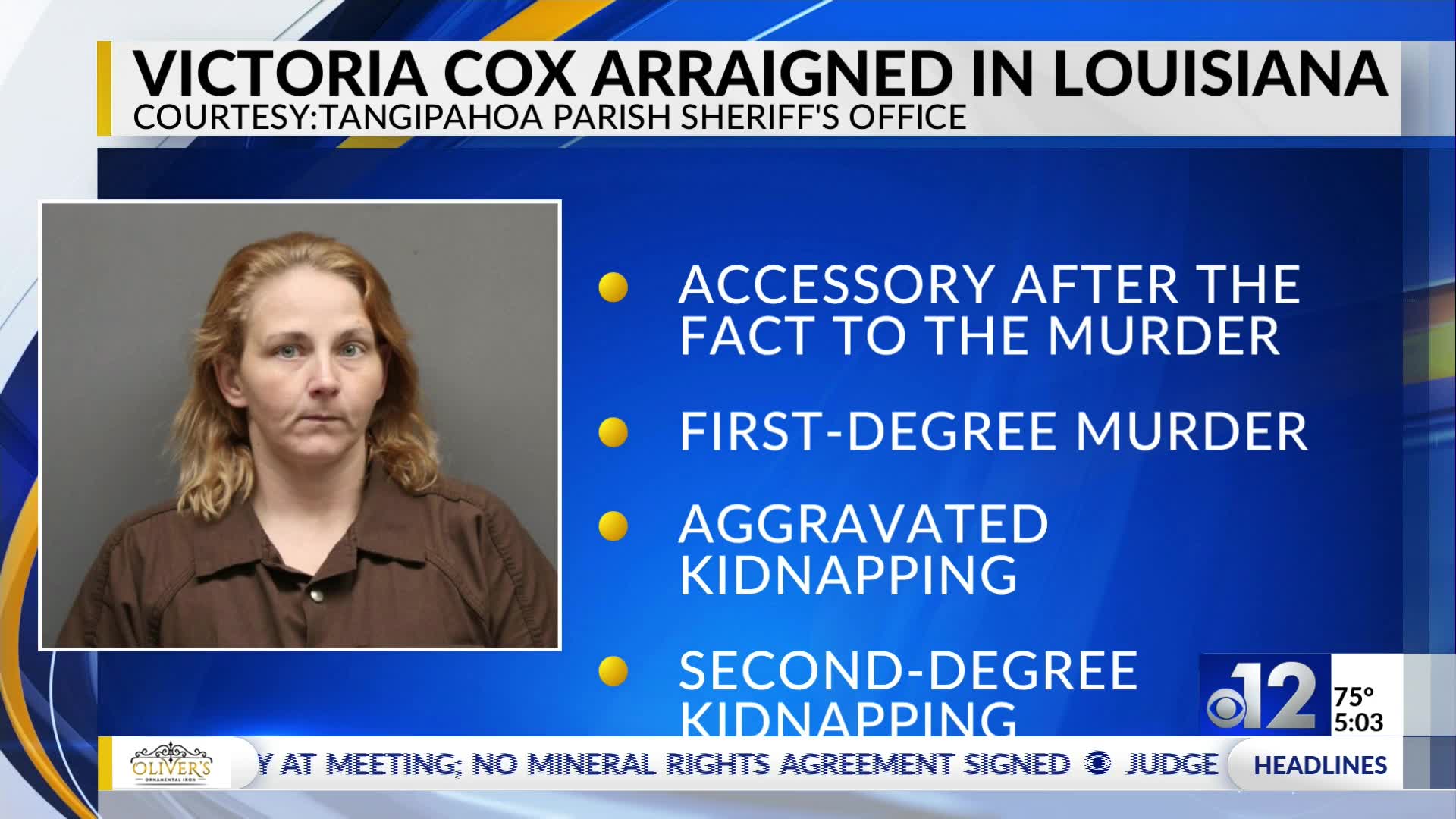 Victoria Cox arraigned in child murder, abduction case