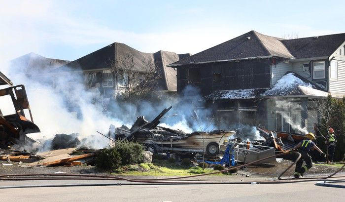 Two people in critical condition after explosion and fire in Langley ...