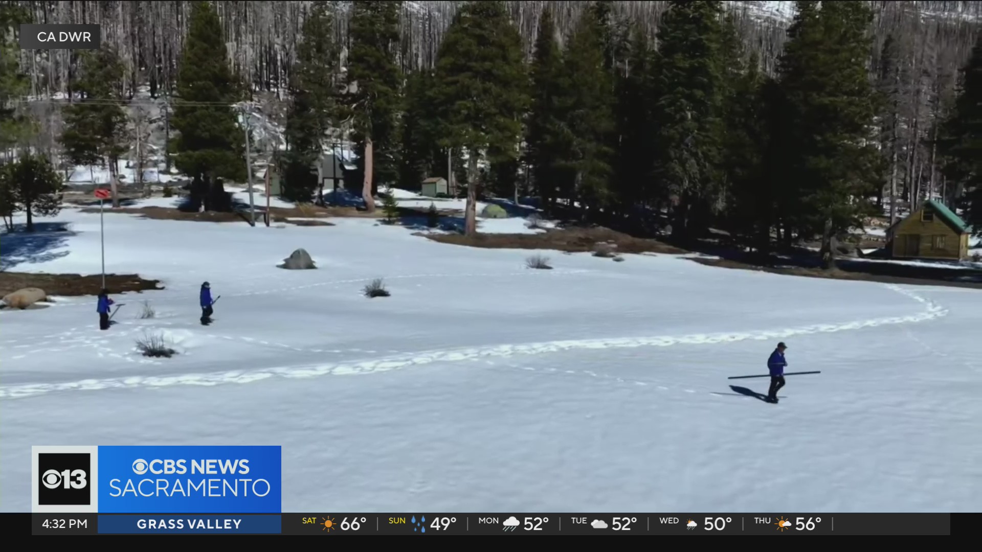 Third snow survey of season conducted at Northern California's Phillips ...