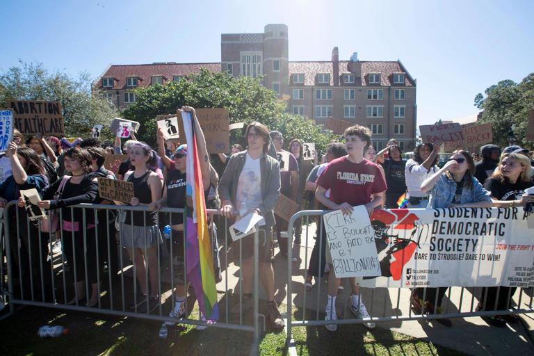 Charlie Kirk's Florida State University visit draws adoring fans, protests