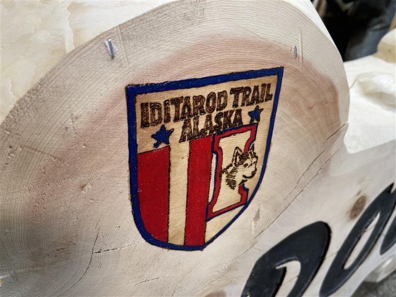 New Iditarod burled arch on flight to Nome