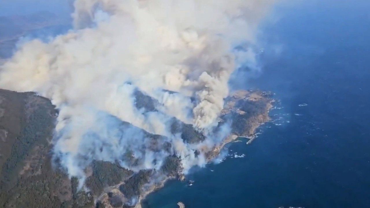 Helicopters battle raging wildfires in Japan as thousands evacuate