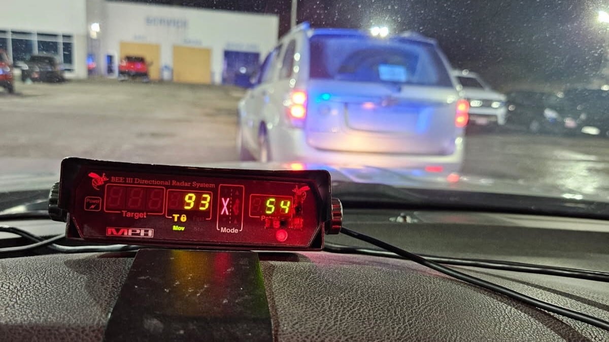 Driver stopped after going nearly 40 miles over speed limit