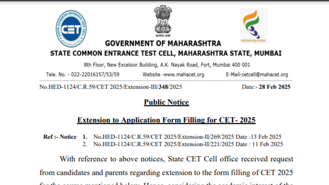 MH CET LLB 5 year and LLB 3 year 2025 registration deadline extended ...