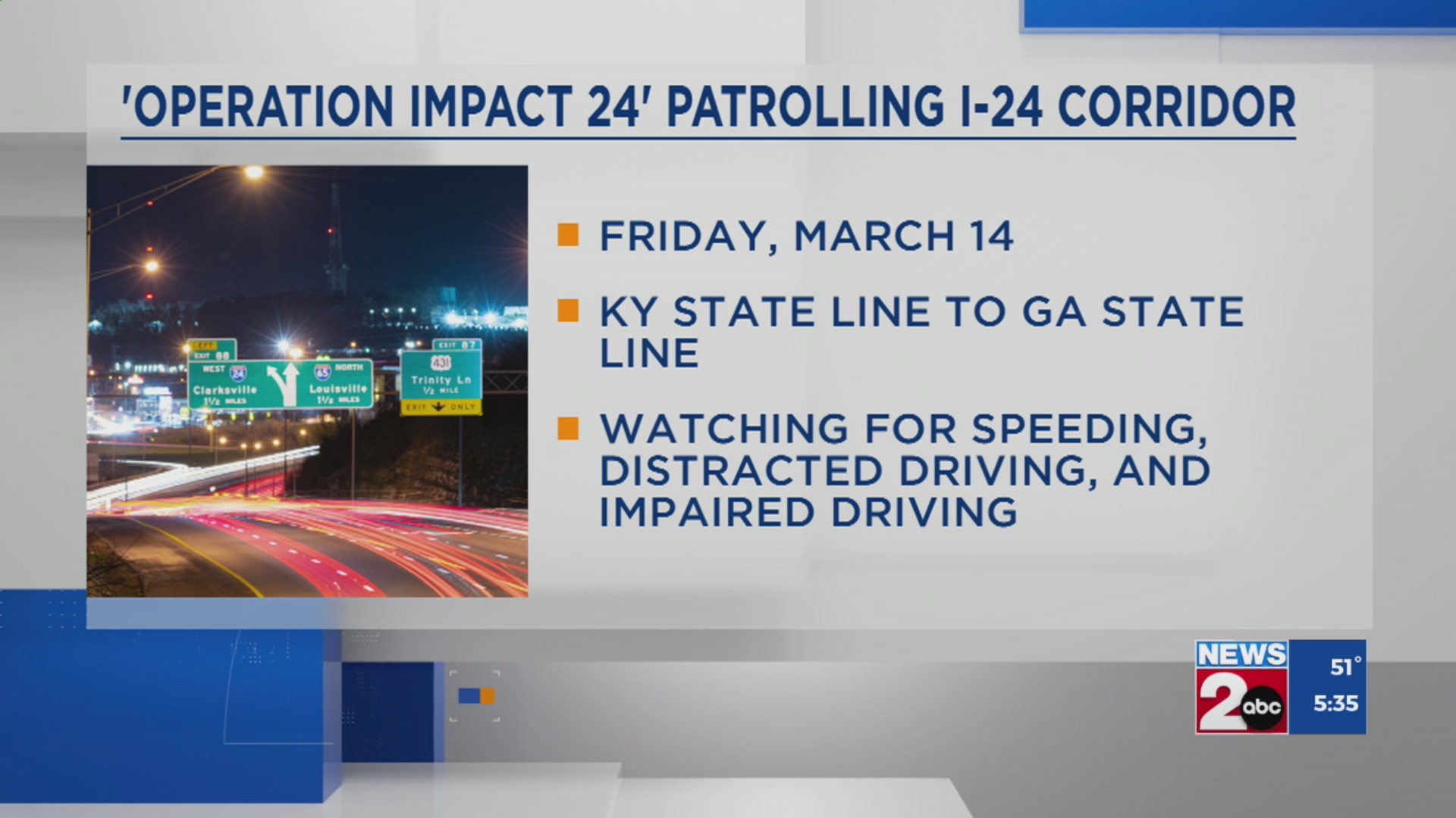 'Operation Impact 24' patrolling I-24 corridor