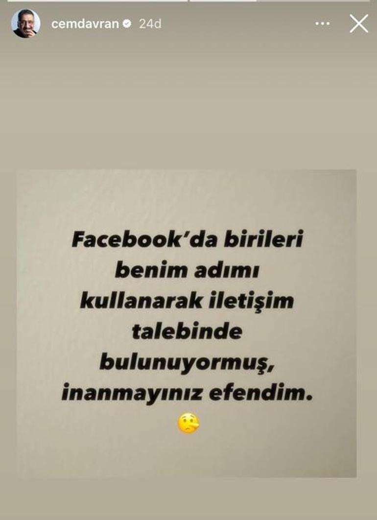 Cem Davran, Instagram'dan paylaştı takipçilerini uyardı! 'İnanmayınız'