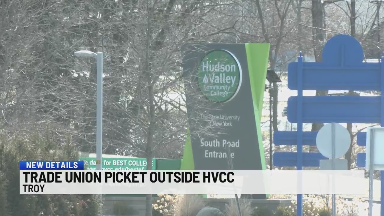 Trade union picket outside HVCC