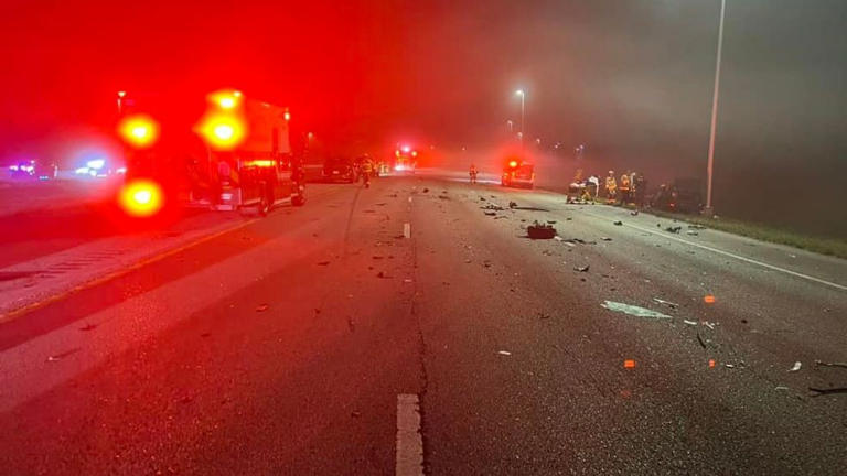 Two dead, one injured after early morning wrong way crash on I-95 in Martin County