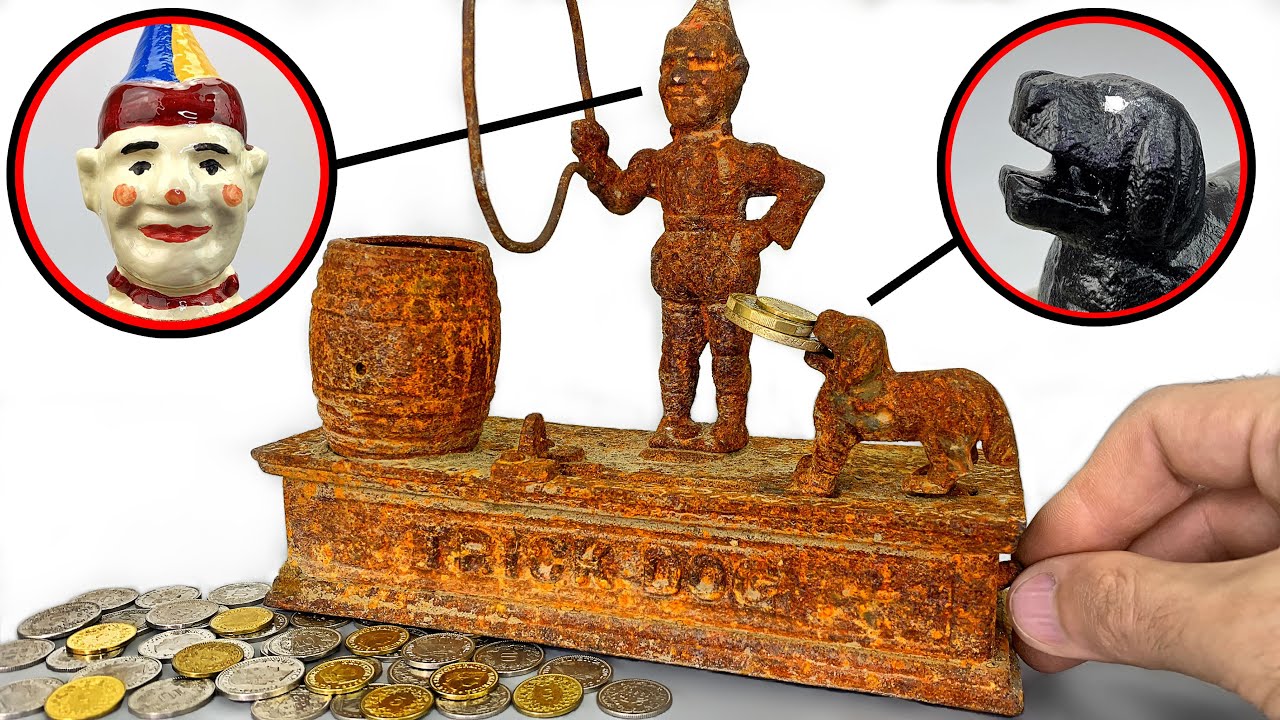 Rusty Trick Dog Mechanical Coin Bank Restoration - A Funny Way to Save ...