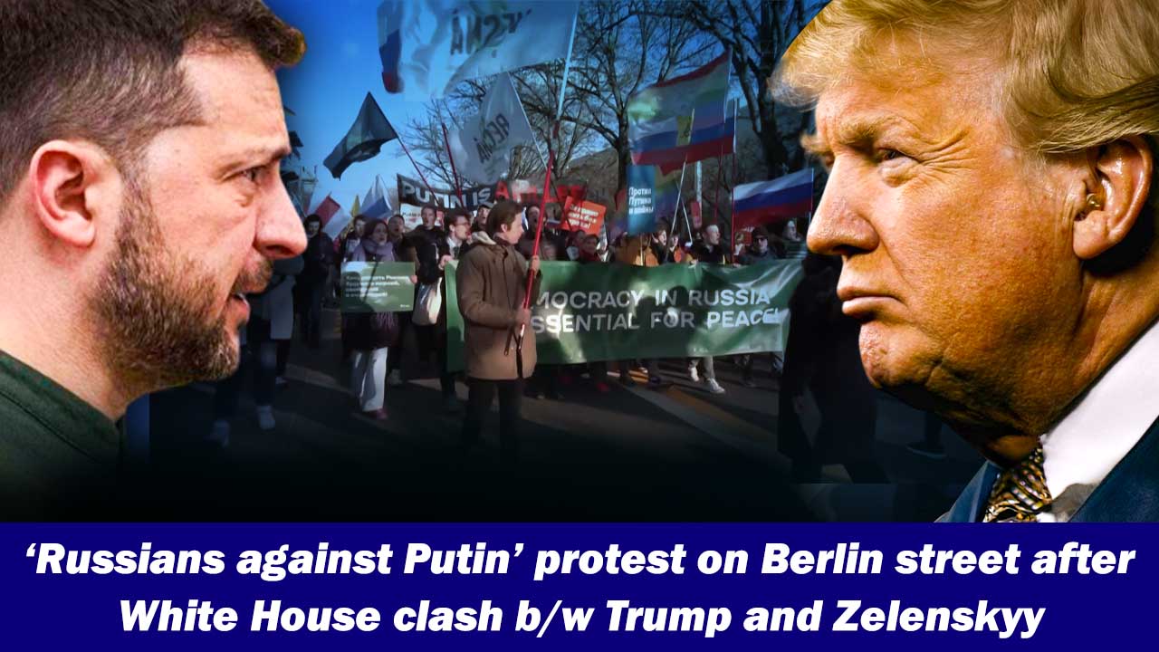 ‘Russians against Putin’ protest on Berlin street after White House ...