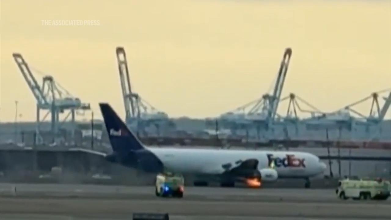 FedEx cargo plane makes emergency landing following bird strike, engine ...