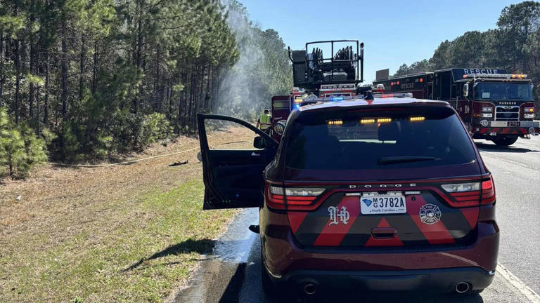 Multiple fire crews battle brush fire in Berkeley County