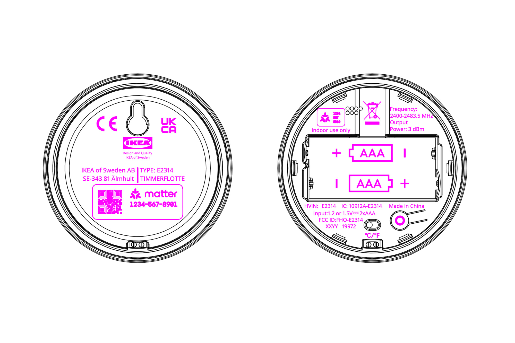 Ikea registered a Matter-over-Thread temperature sensor with the FCC