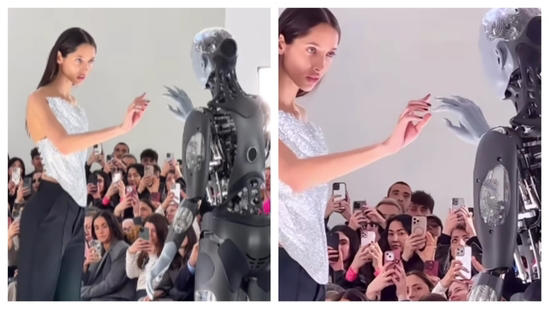 Model Yasmin Wijnaldum interacts with world's most advanced humanoid ... Model Yasmin Wijnaldum interacts with world's most advanced humanoid ...
