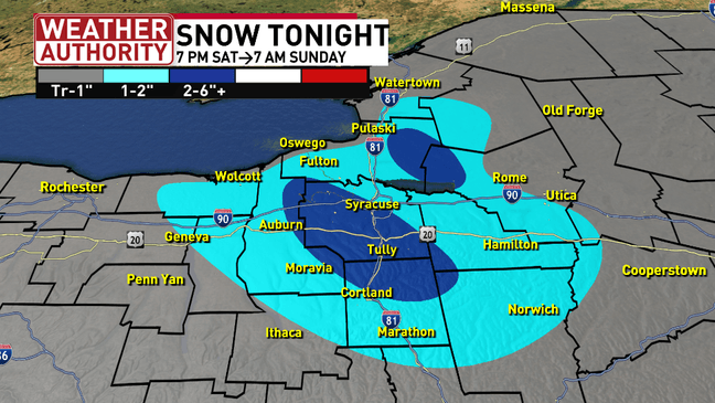 Lake effect snow and harsh wind chills are back in CNY this weekend