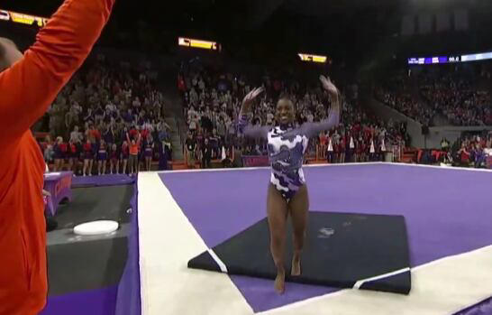 Clemson gymnast makes history by landing the Biles I