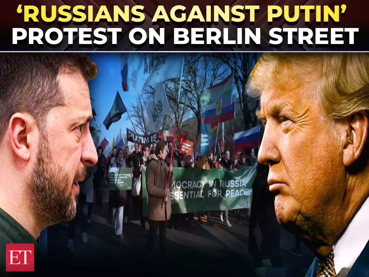 Trump-Zelenskyy clash: 'Russians against Putin' protest on Berlin ...