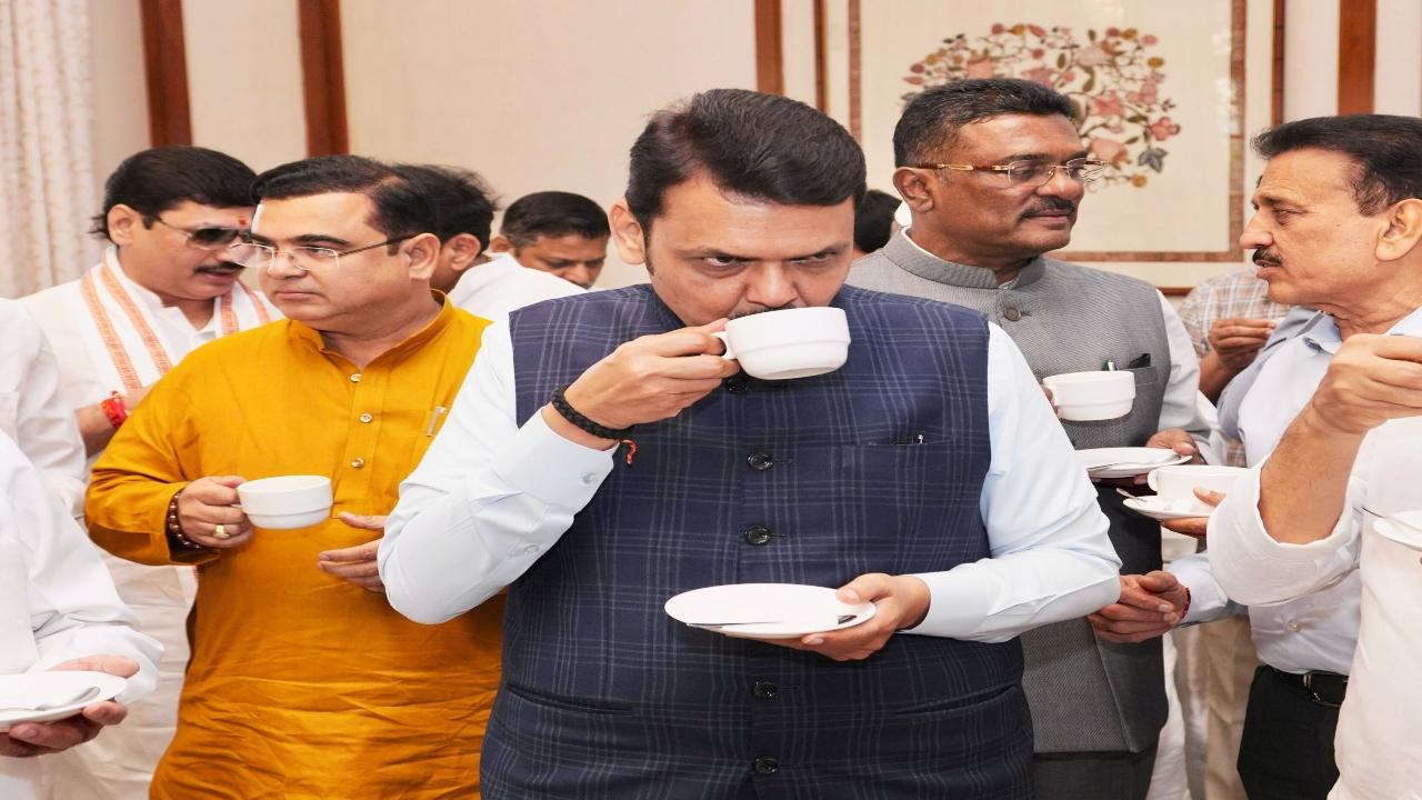 IN PHOTOS Mahayuti legislators attend customary tea party ahead of ...