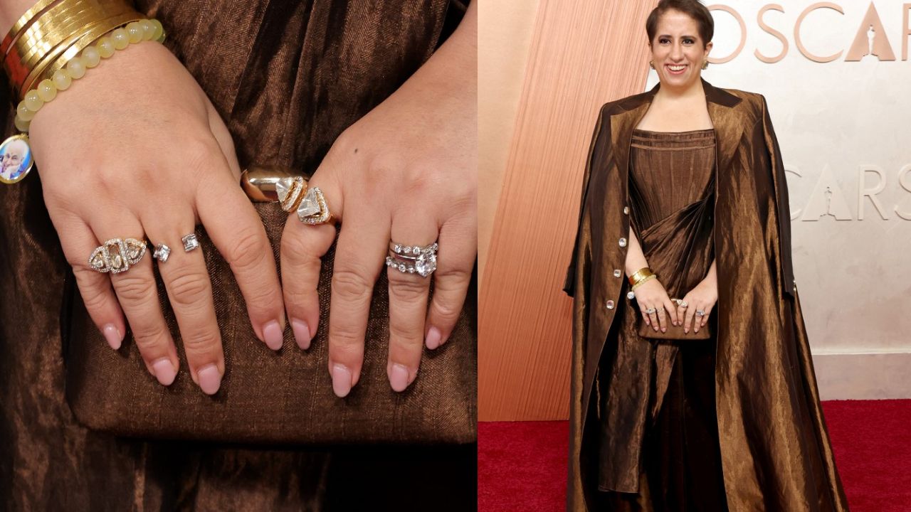 India's Guneet Monga shines in a metallic Manish Malhotra ensemble at ...