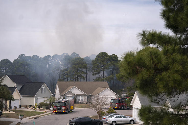 South Carolina wildfires force residents to flee homes as blazes erupt along Eastern Seaboard
