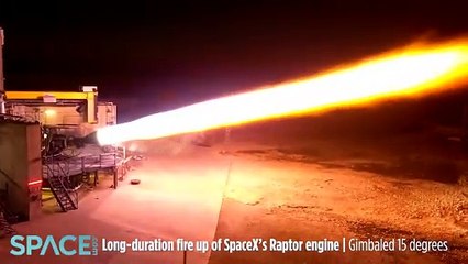 SpaceX's Raptor Engine During A 15 Degree Gimbal Test Fire