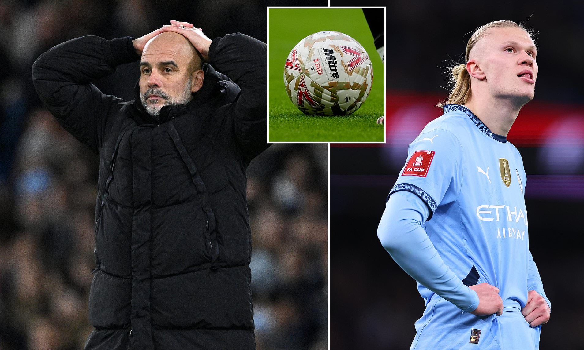 Pep Guardiola blames the FA Cup BALL for Man City's striking woes ...