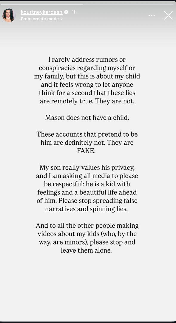 Kourtney Kardashian slams rumors and 'lies' her teen son Mason fathered ...