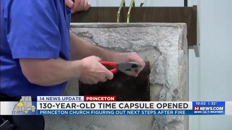 Church opens 130-year-old time capsule found after devastating fire