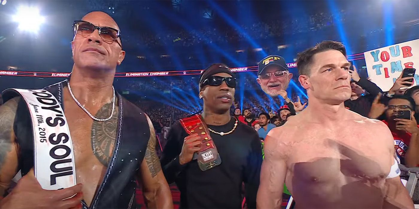 John Cena Turns Heel, Aligns With The Rock in WWE Elimination Chamber ...