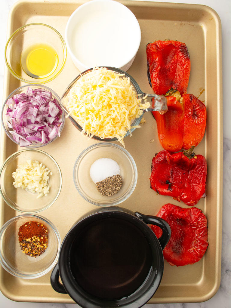 Red pepper gouda soup