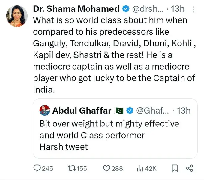 Congress leader Shama Mohamed fat shames Indian captain Rohit Sharma ...