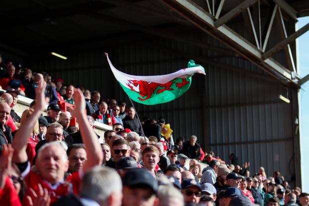 Thousands of fans show support for Wrexham AFC v Bolton at the Stok Cae Ras