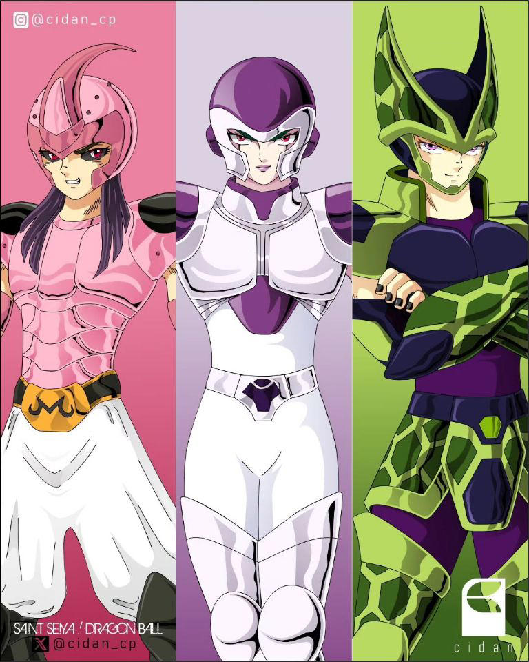 Cómo lucirían Majin Buu, Freezer y Cell con las armaduras de ‘Los ...